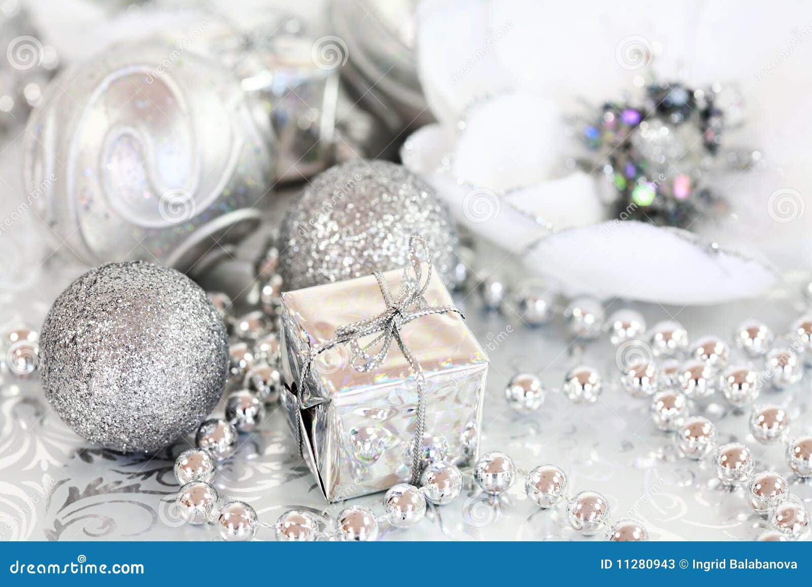 Silver Christmas stock image. Image of celebrate, december - 11280943