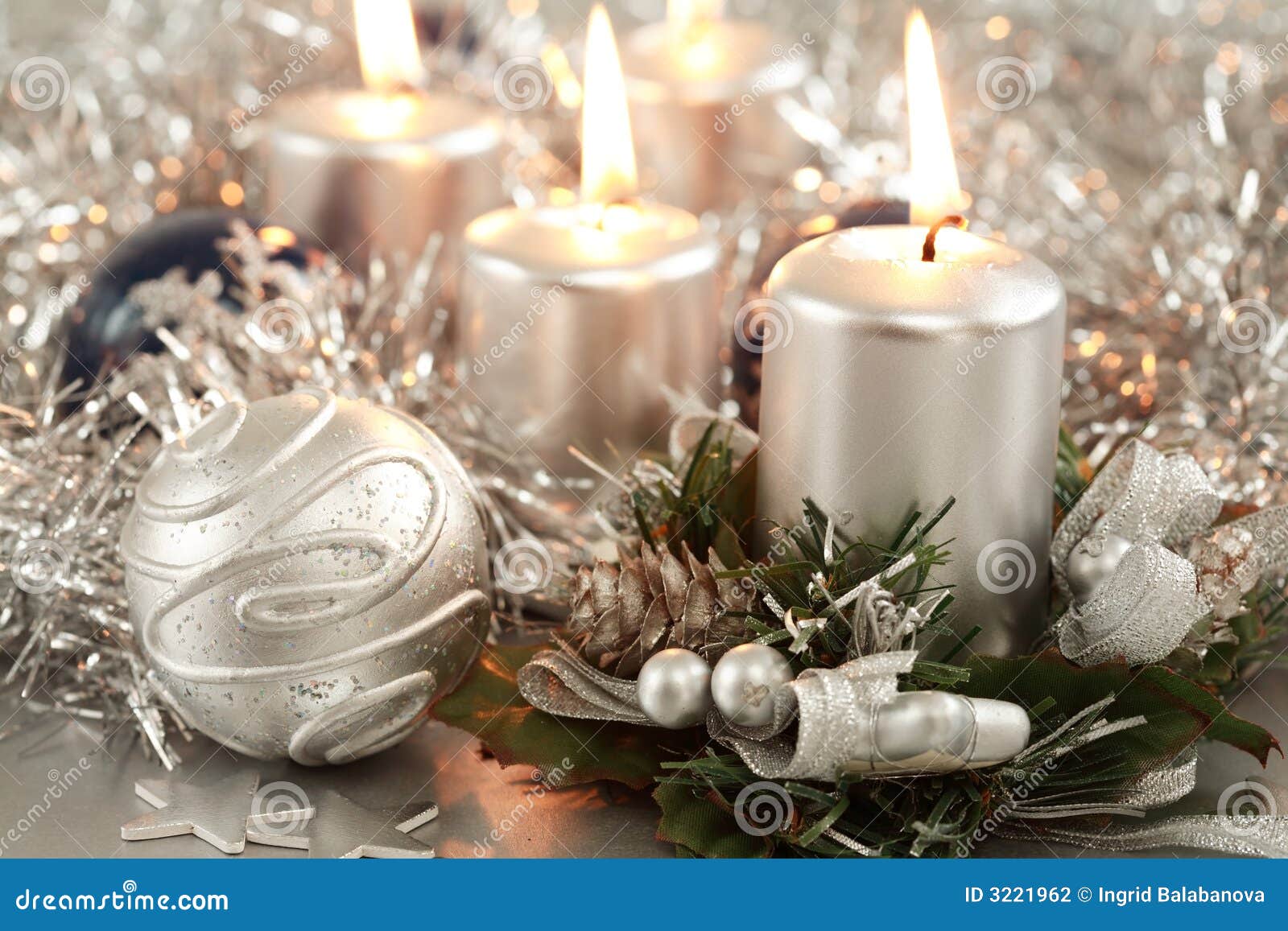 Silver Christmas stock photo. Image of family, balls, seasonal - 3221962