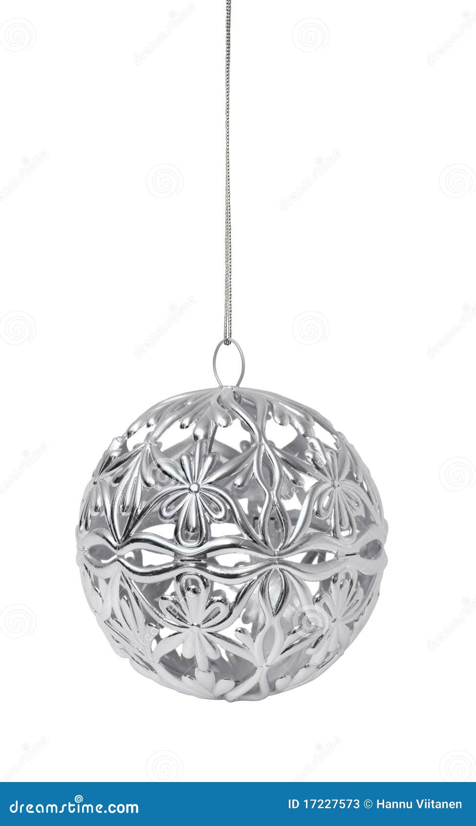 Silver Christmas ball stock image. Image of decorative - 17227573