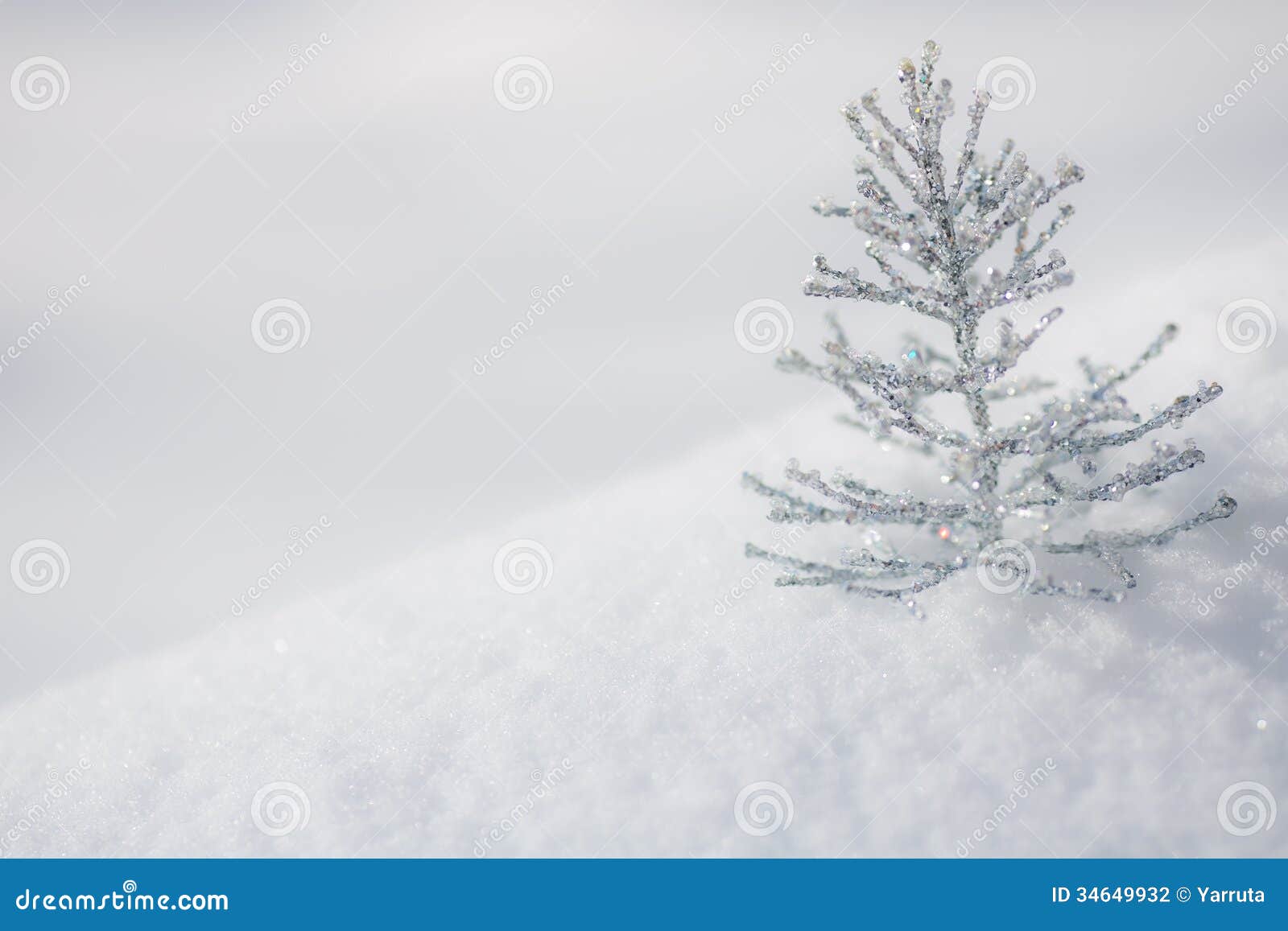 Silver Christmas Decoration on Snow Stock Photo - Image of space, tree ...
