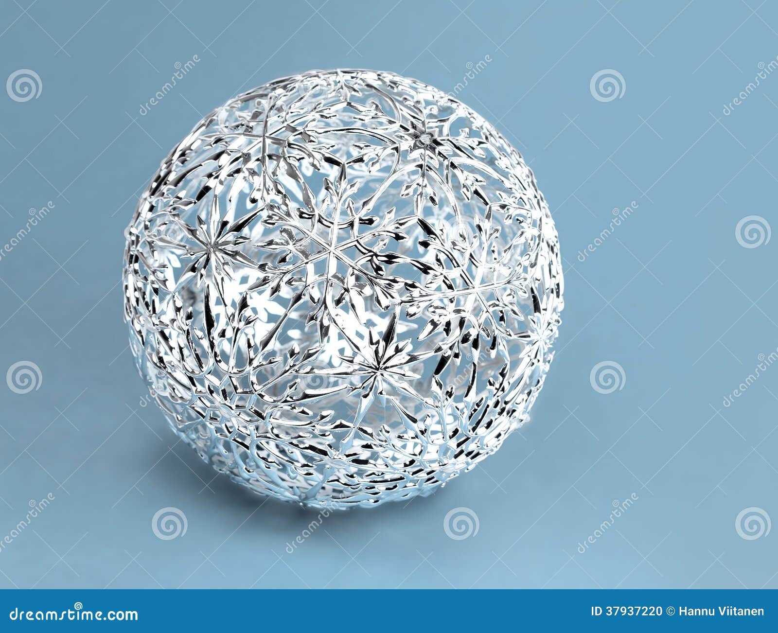 Silver Christmas Filigrane Decoration Ball Stock Photo - Image of ...