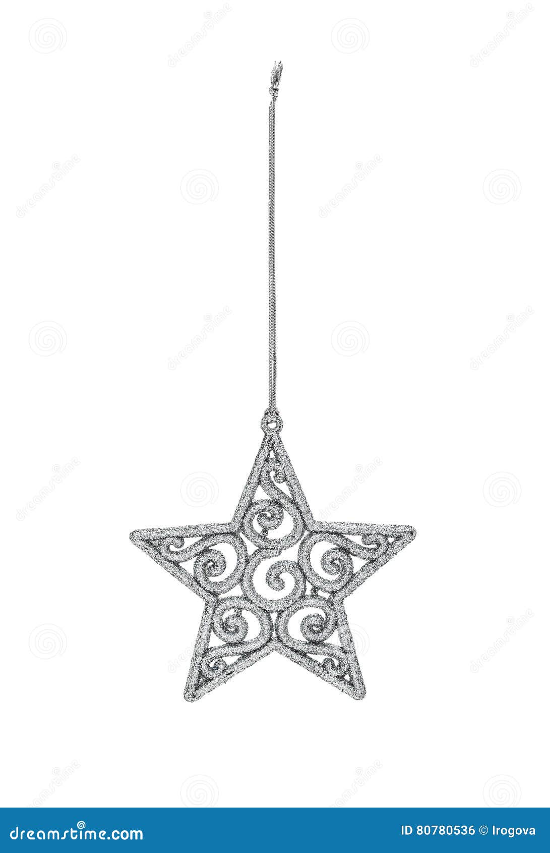 Silver Christmas Hanging Star Stock Photo - Image of background, close ...