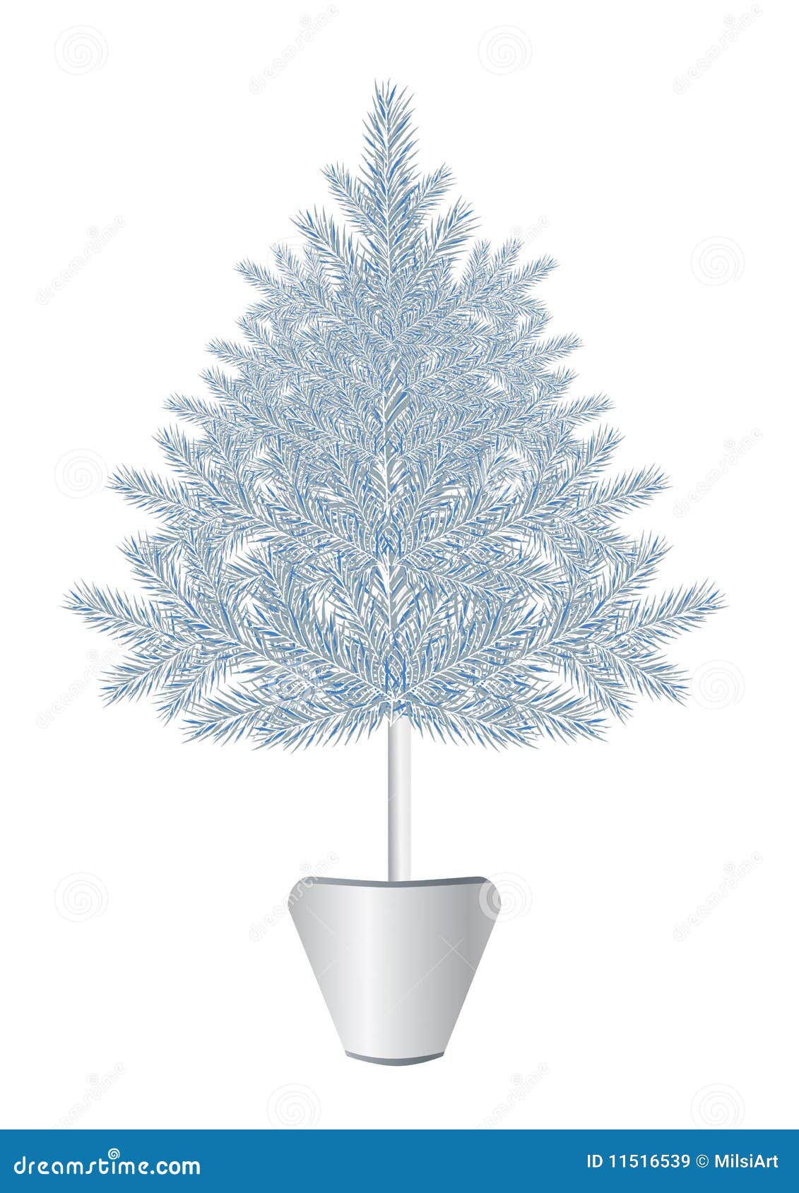 Silver christmas tree stock vector. Illustration of year - 11516539