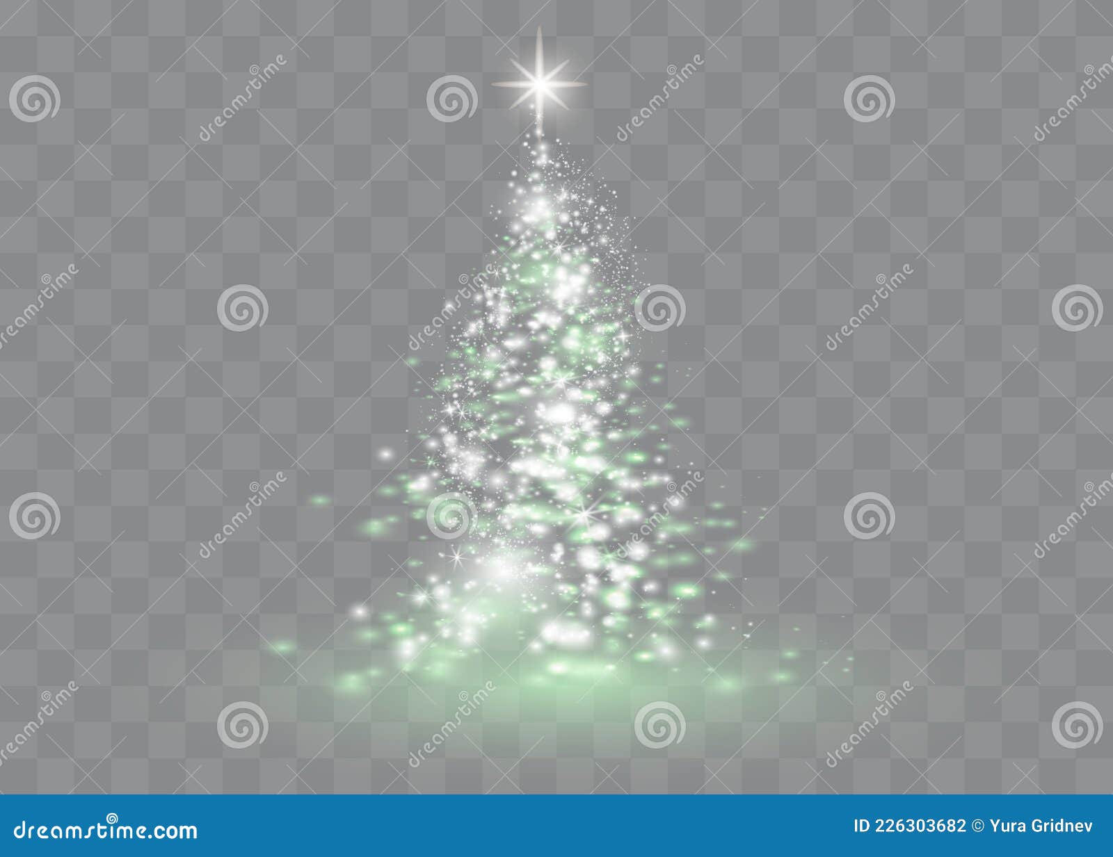 Silver Christmas Tree on Transparent Background.Vector Illustration ...