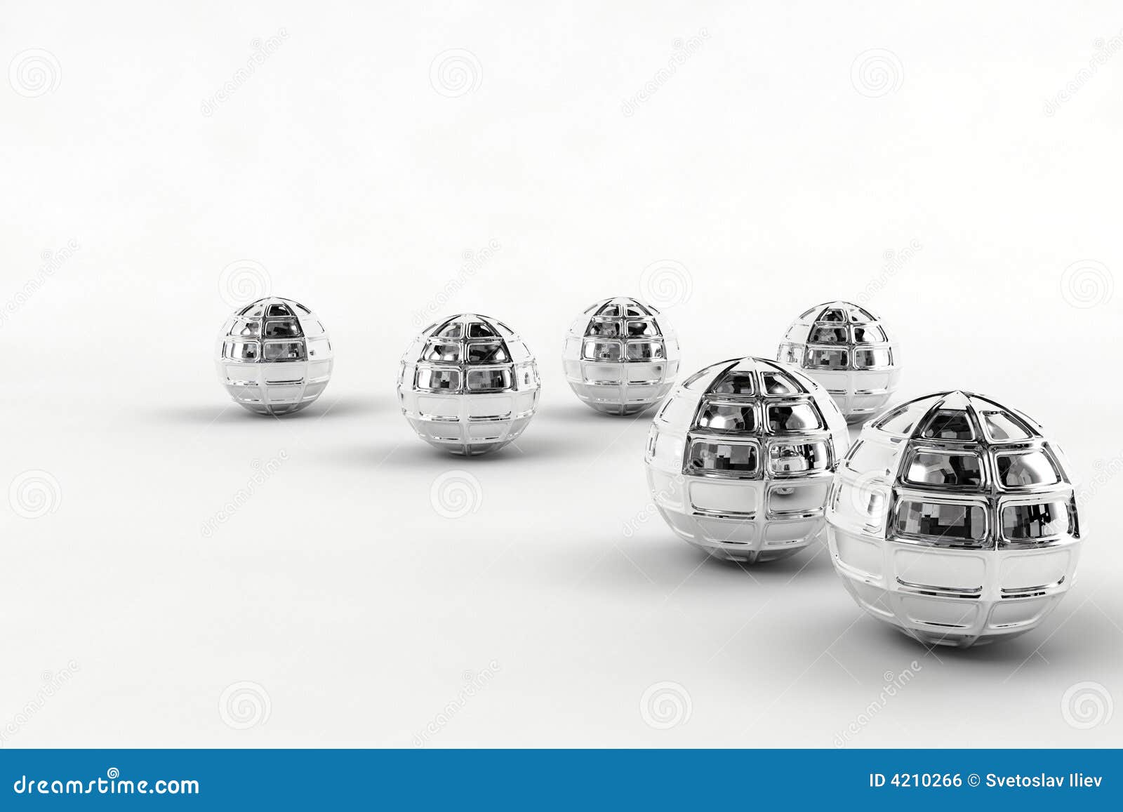Silver chrome balls stock photo. Image of wallpaper, chrome - 4210266