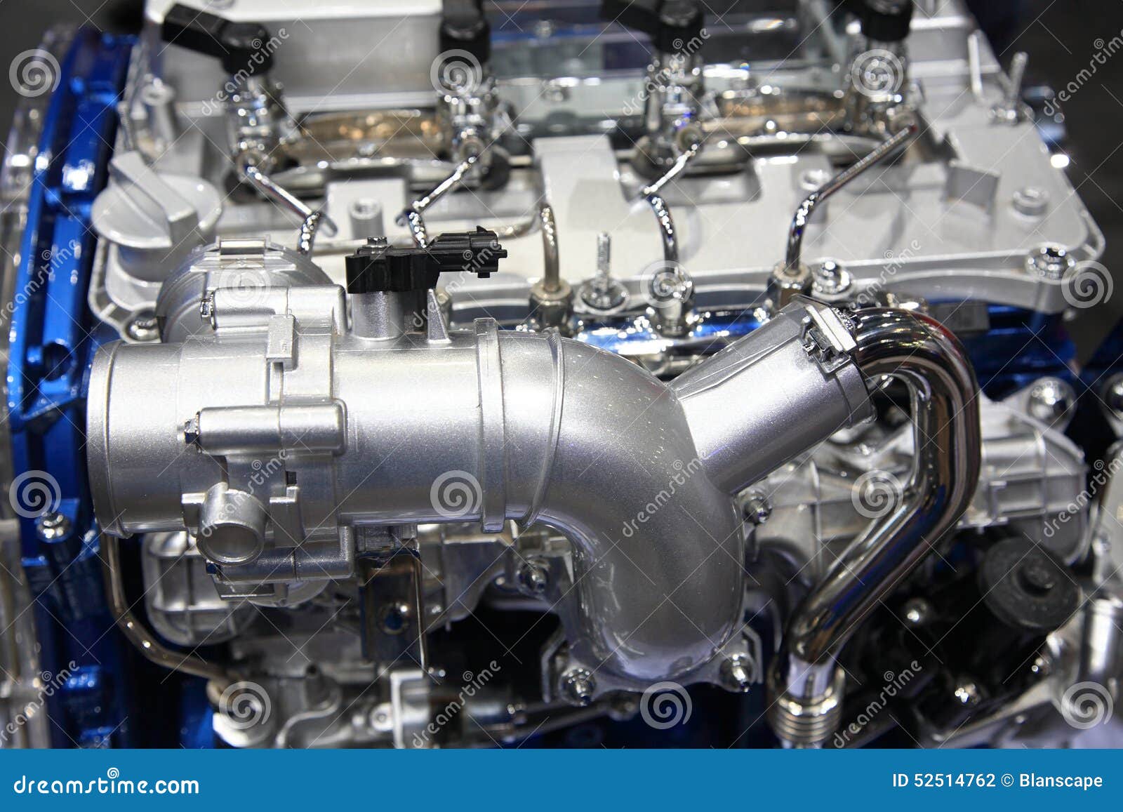 Silver Chrome Car Motor Engine Stock Photo - Image of polished, clean ...
