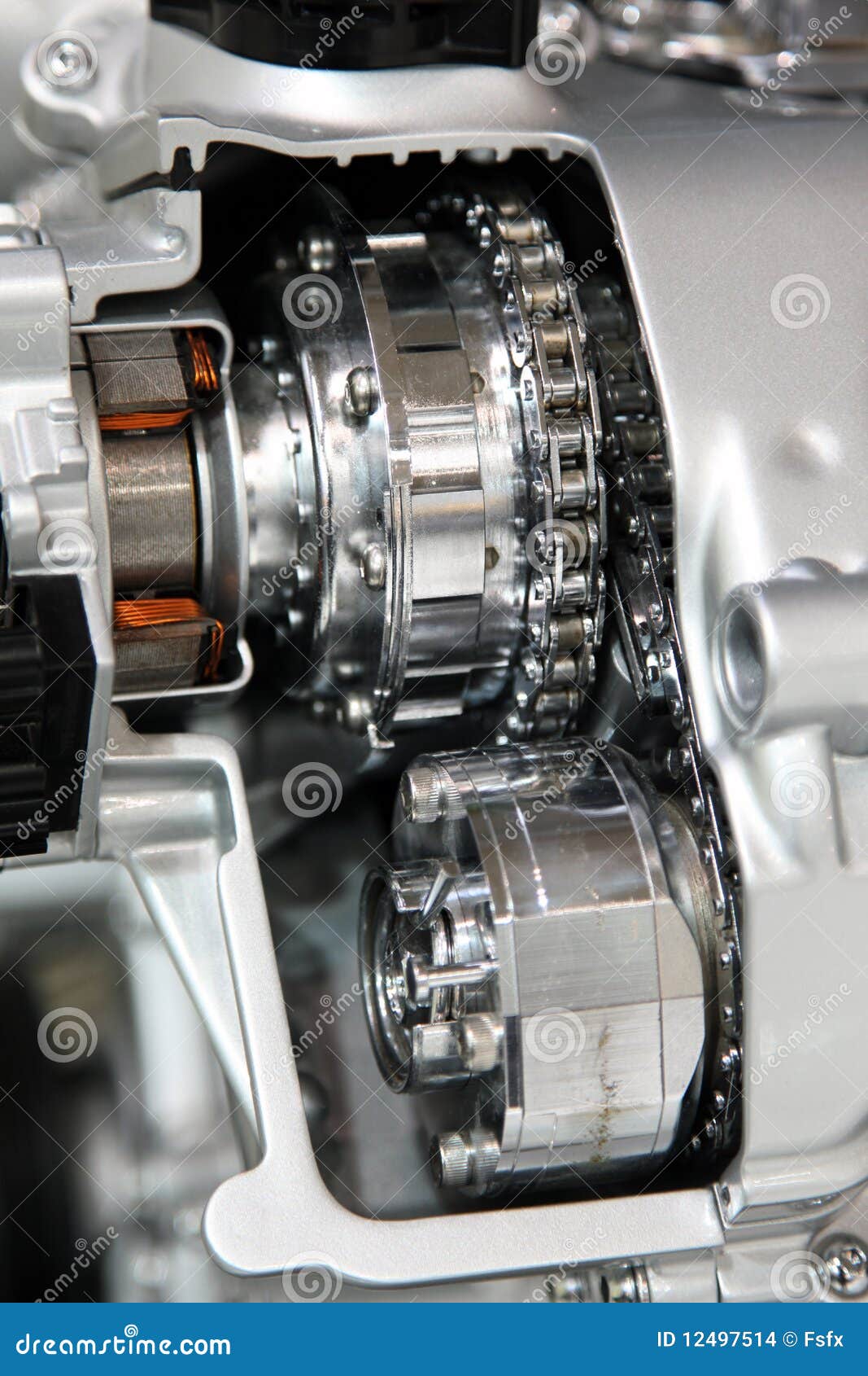Silver chrome engine stock photo. Image of chrome, fast - 12497514