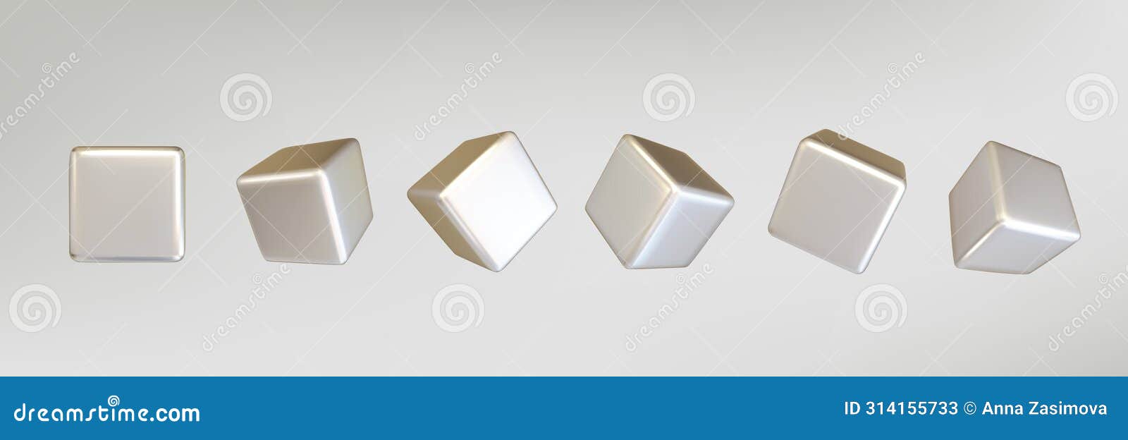 Realistic Cubes On Screen. Abstract Gradient Background. Geometric ...