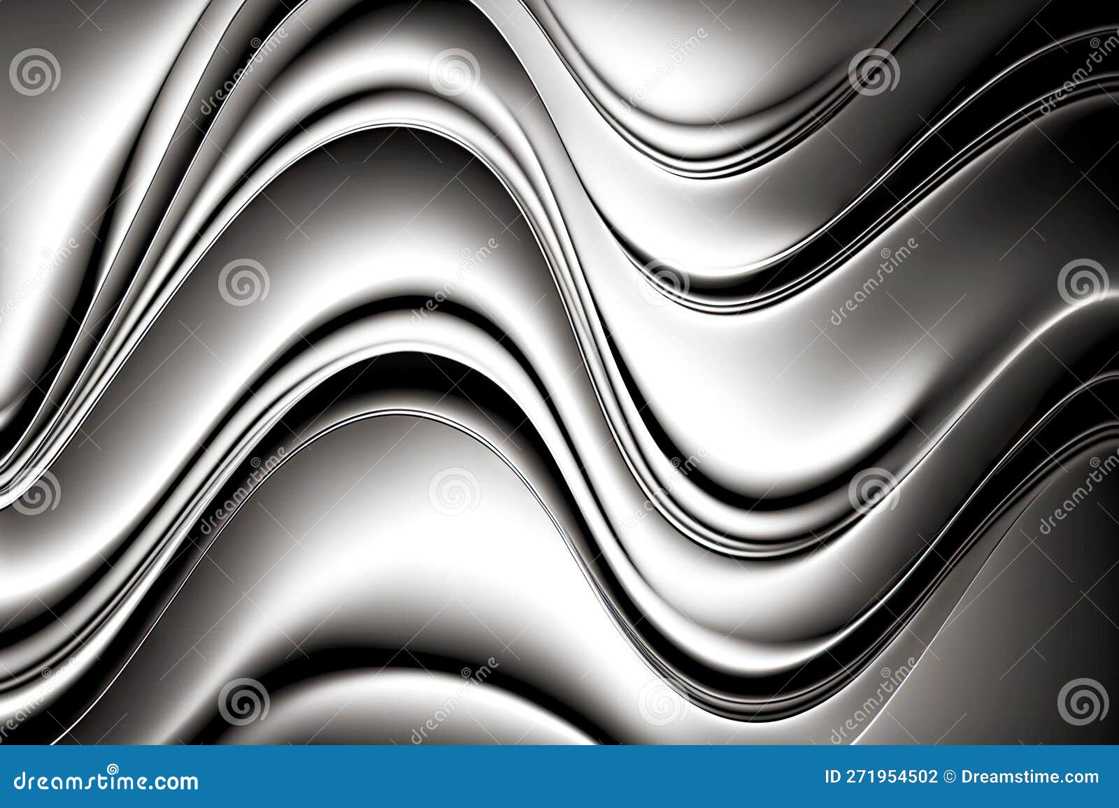Silver Chrome Metal Texture with Waves Abstract Background Stock ...