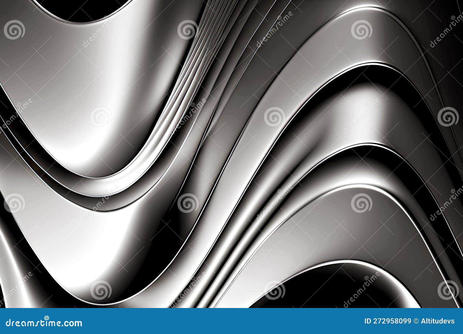 Silver Chrome Metal Texture with Waves Abstract Background Stock ...