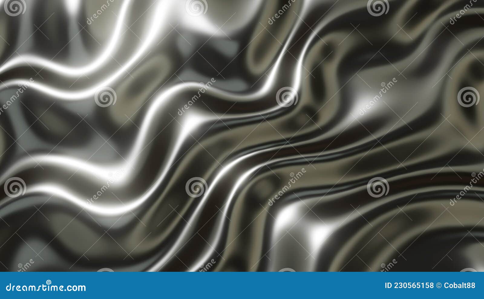 Silver Chrome Metal Texture with Waves, Liquid Metallic Stock ...