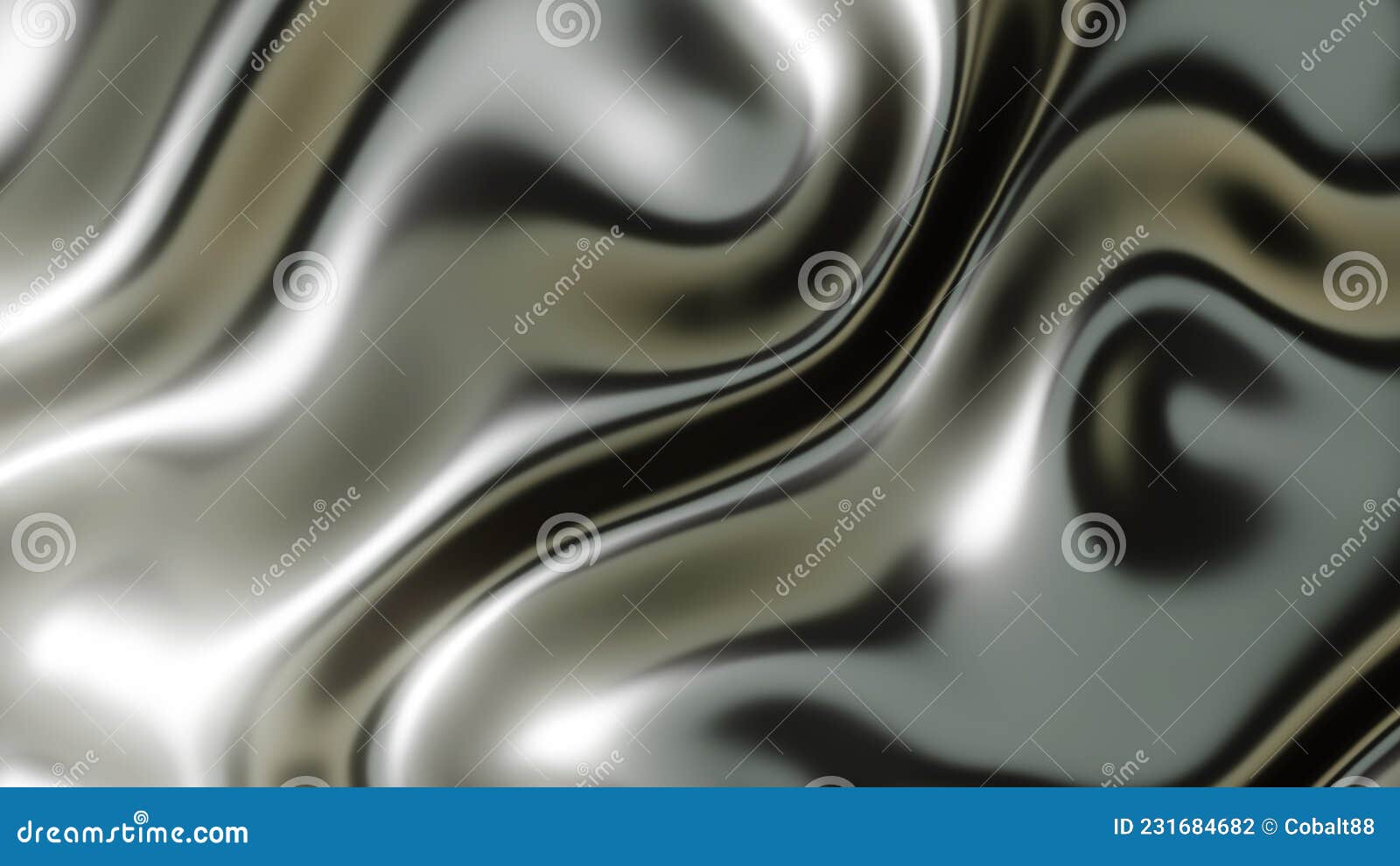 Silver Chrome Metal Texture with Waves, Liquid Metallic Stock ...