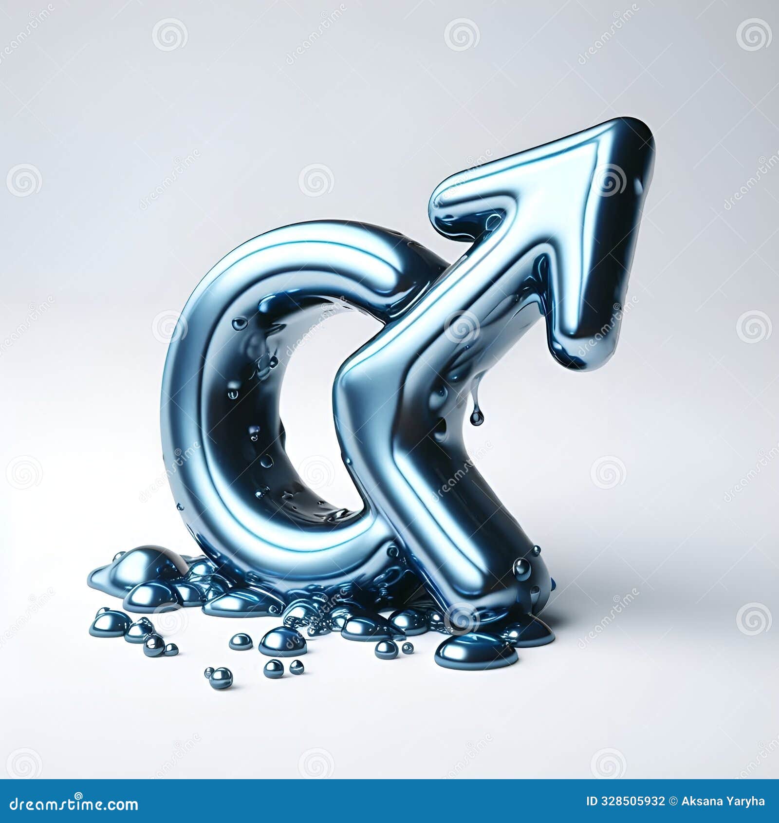 Silver Chrome Shiny Metallic Arrow Pointer Cursor Direction 3d Liquid ...