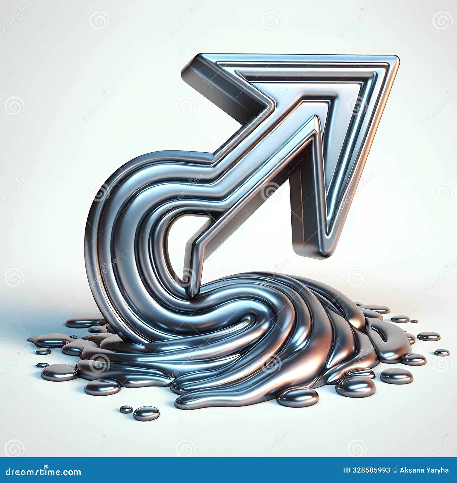 Silver Chrome Shiny Metallic Arrow Pointer Cursor Direction 3d Liquid ...