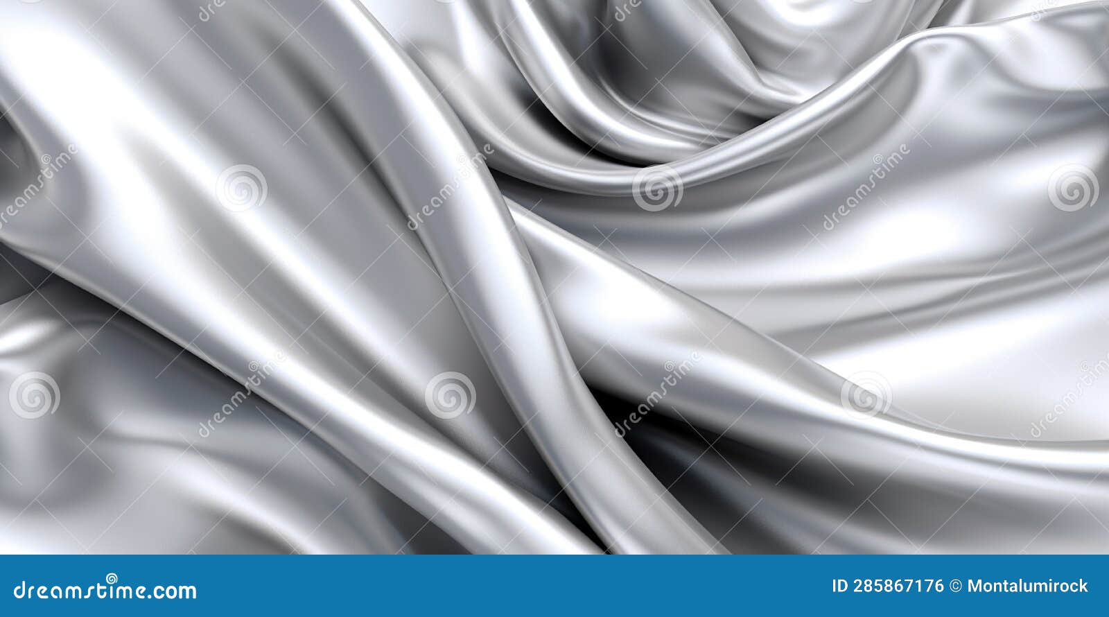Silver Chrome Color Silk Satin Background Elegant Wavy Fold Style Stock ...