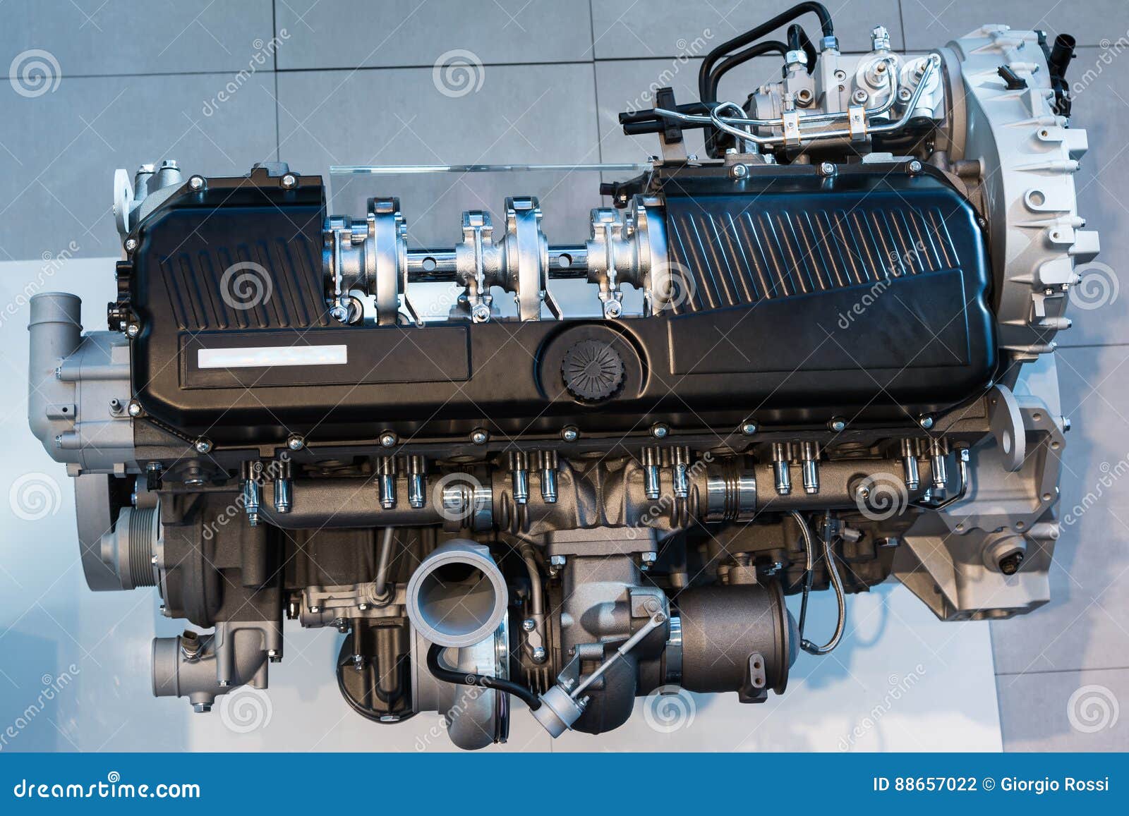 Silver Chrome Trucks Engine Stock Photo - Image of outboard, auto: 88657022