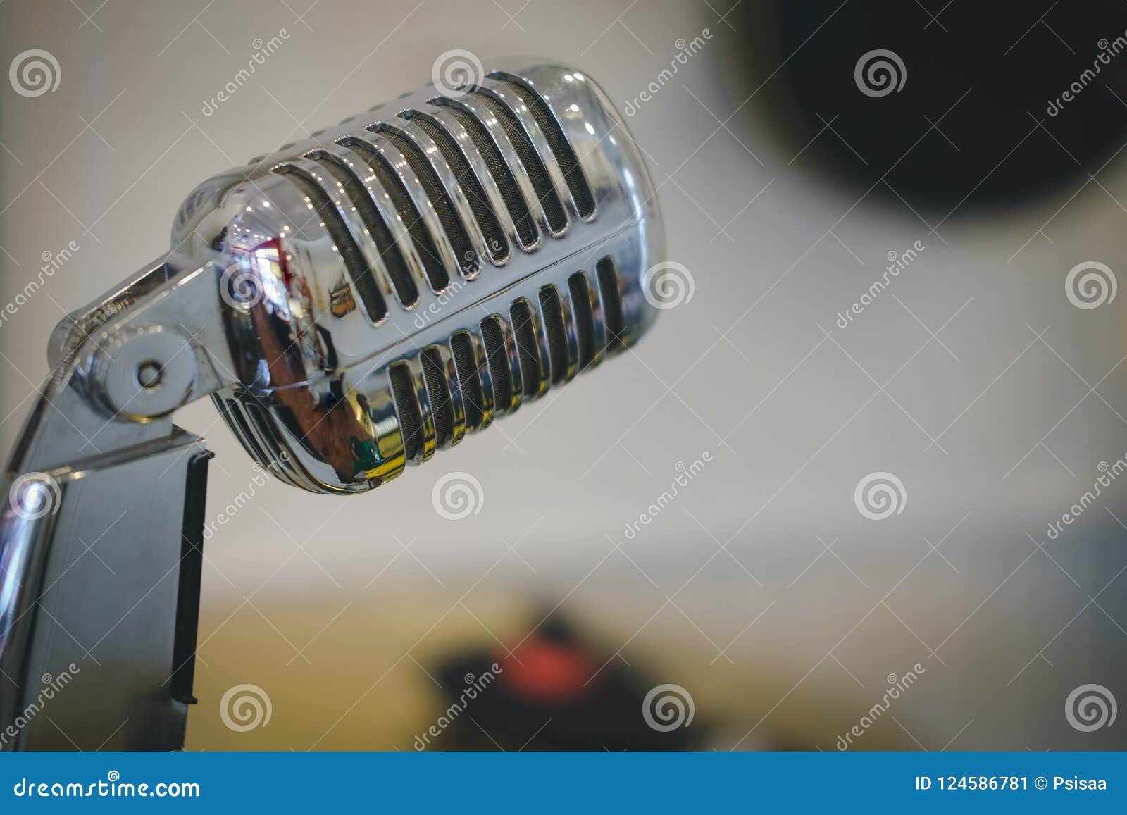 Silver Chrome Vintage Microphone Editorial Photo - Image of performance ...