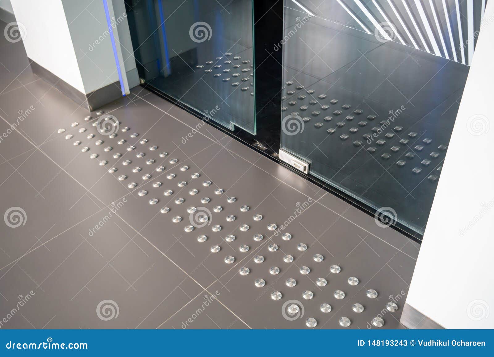 Silver Circle Dot Pattern Texture of a Non-slip Pattern on a Walkway ...