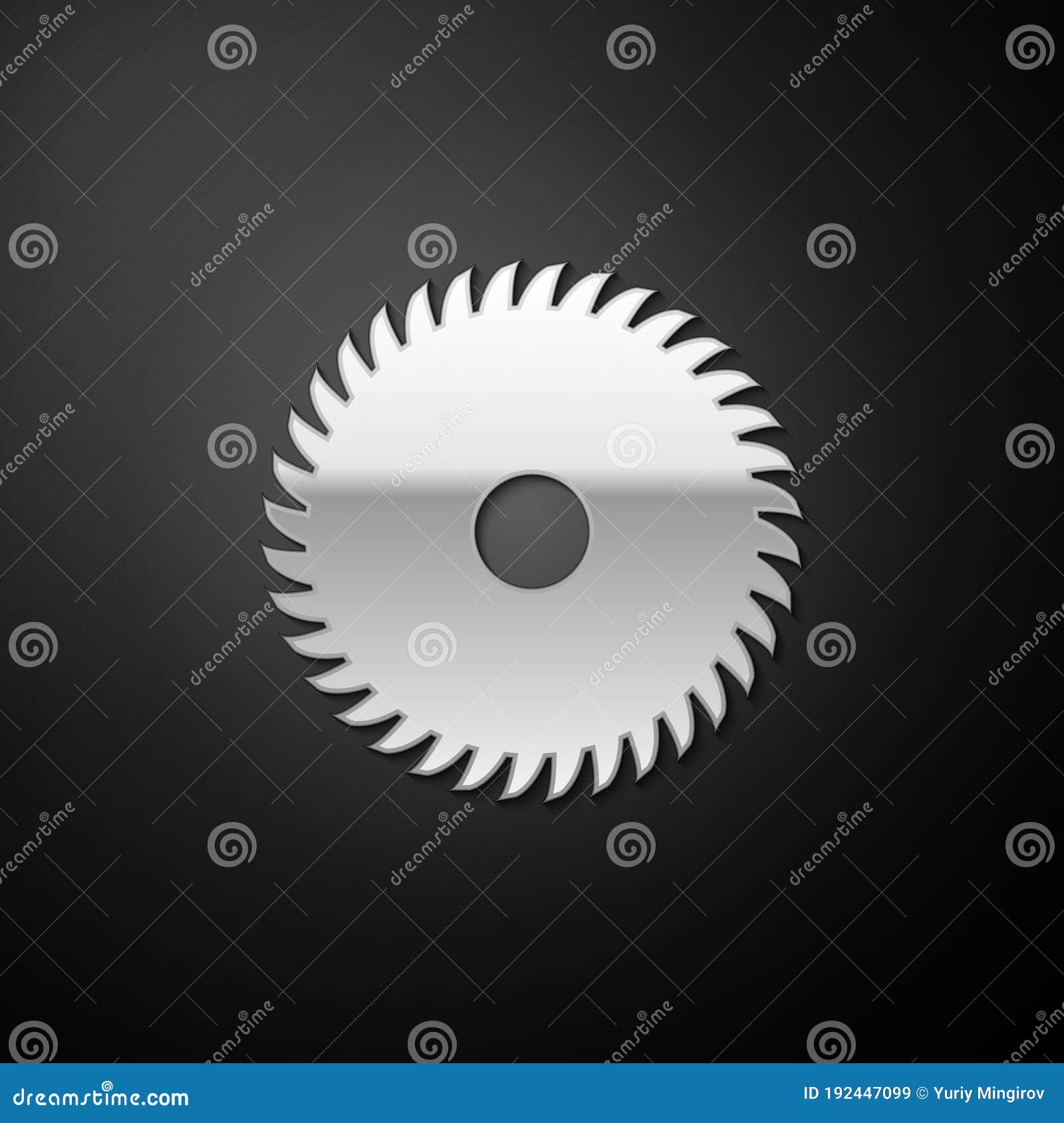 Silver Circular Saw Blade Icon Isolated on Black Background. Saw Wheel ...