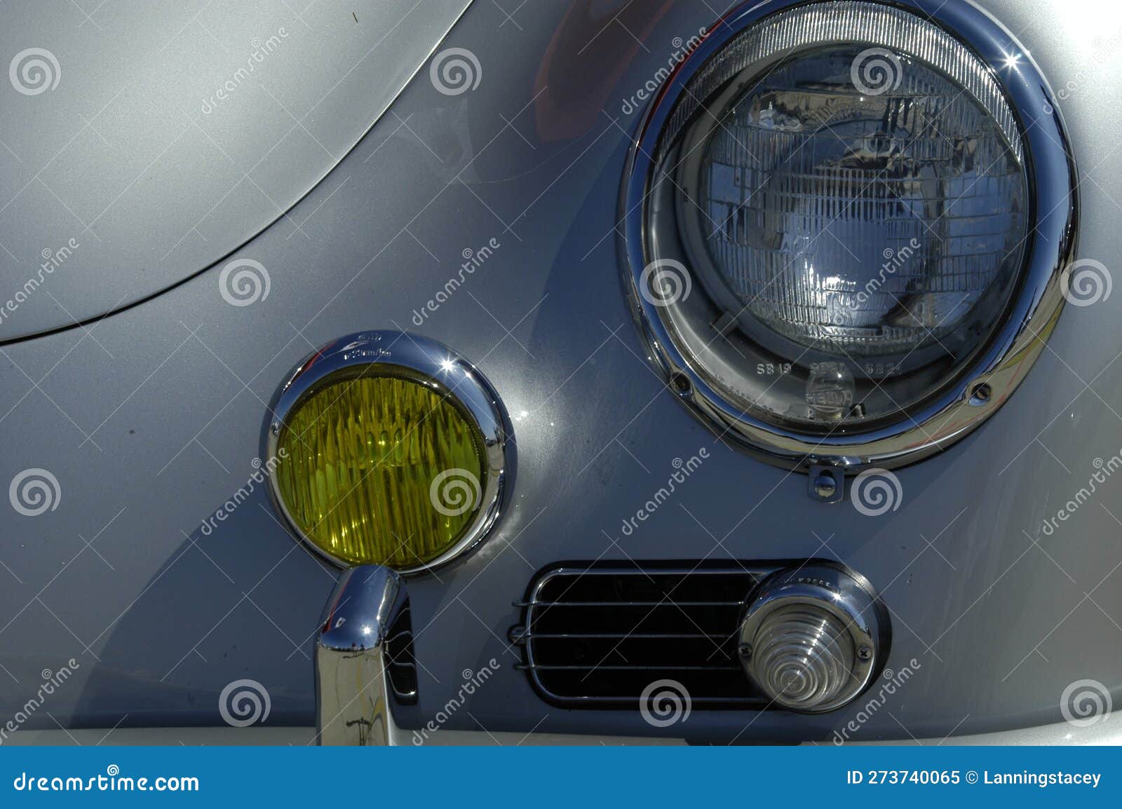 Single Headlight And Pinstrip On Vintage 1920`s-30 Car: Royalty-Free ...