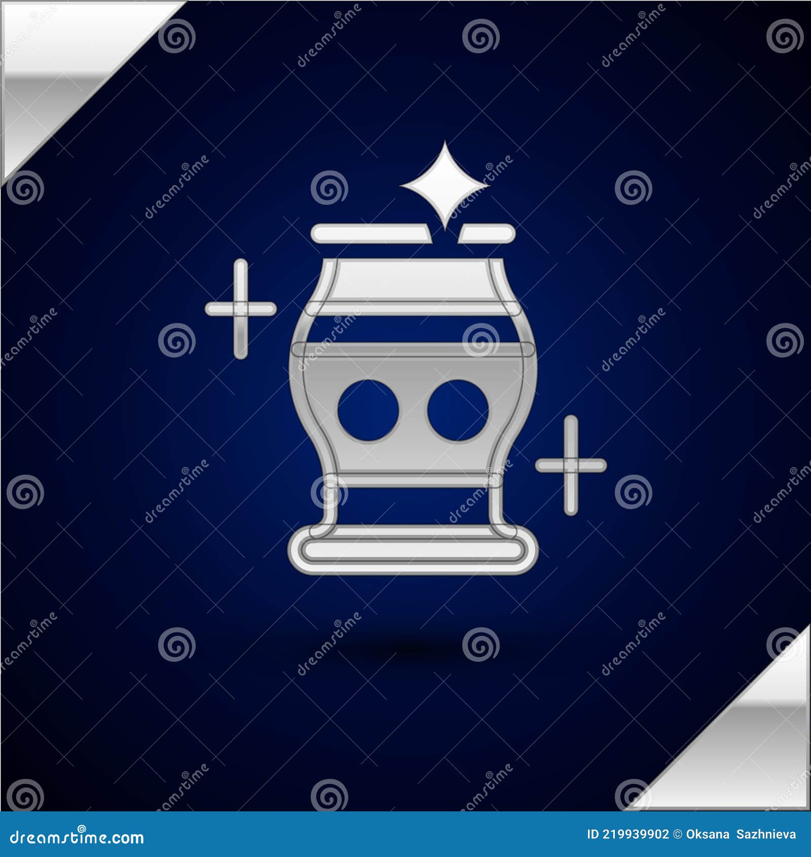 Silver Clean Vase Icon Isolated on Dark Blue Background. Vector Stock ...
