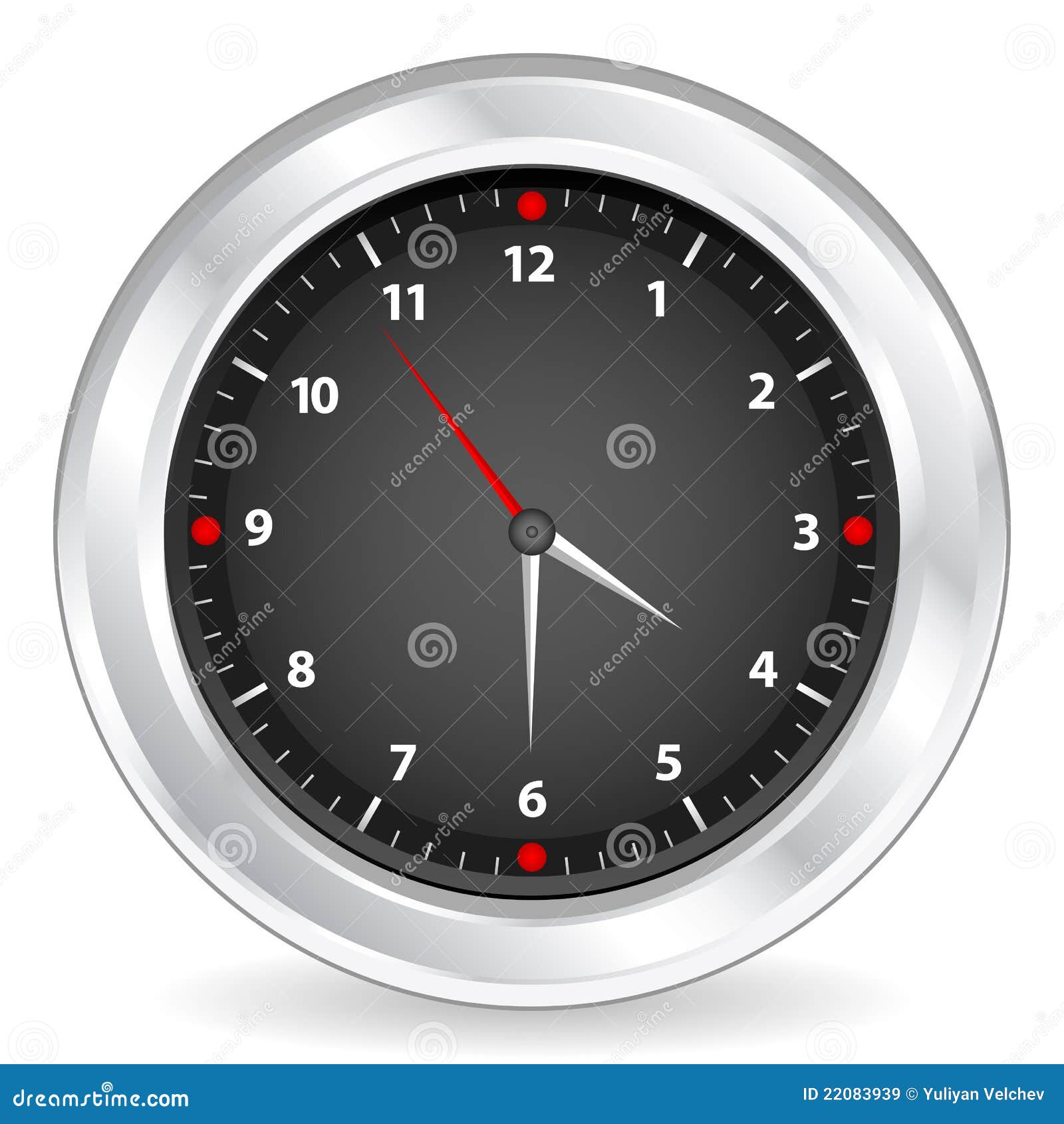 Silver clock stock vector. Illustration of object, appointment - 22083939