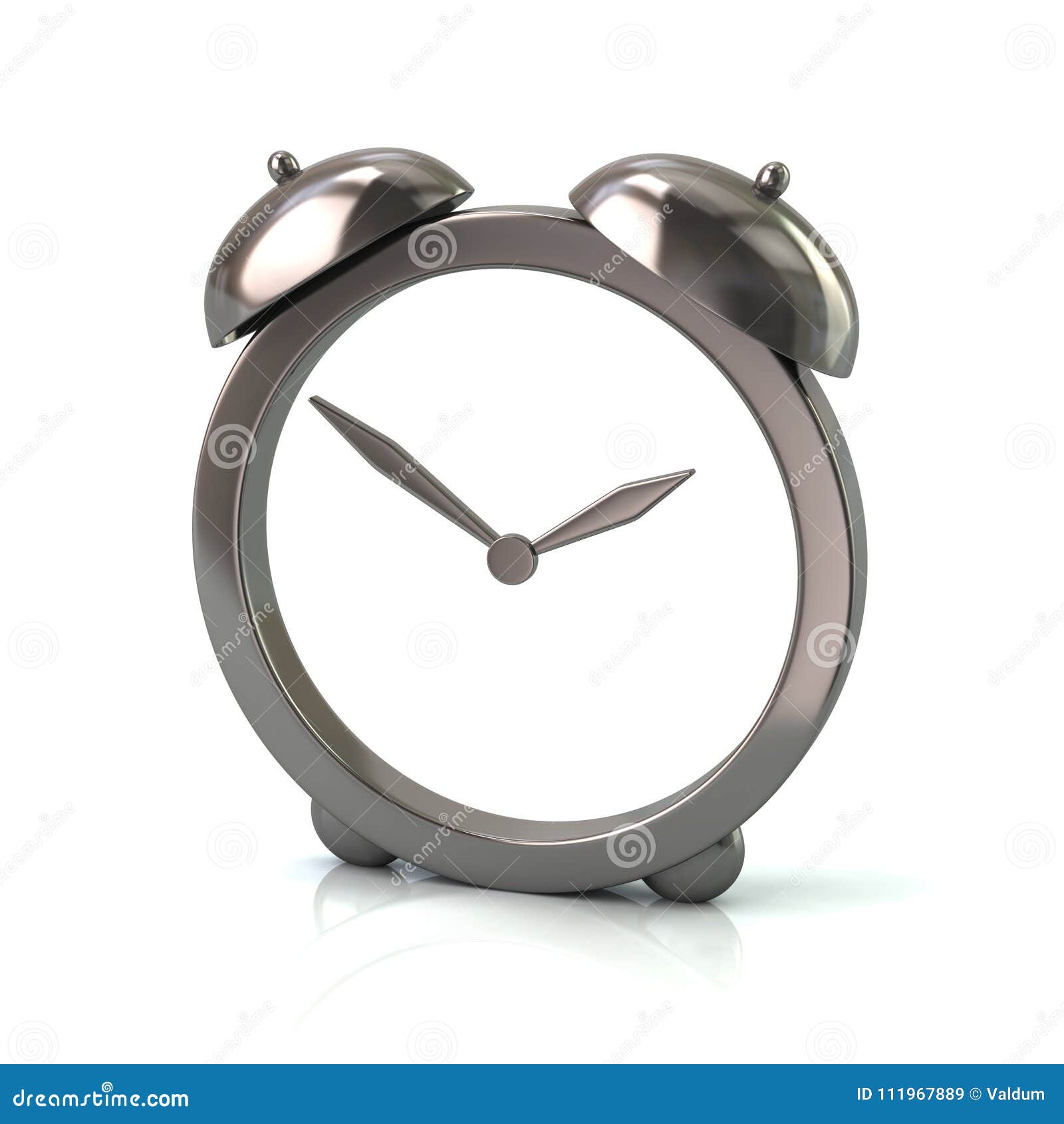 Silver Clock Icon 3d Illustration Stock Illustration - Illustration of ...