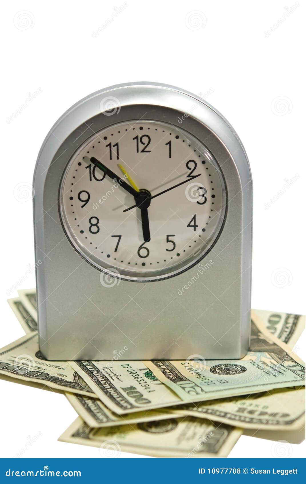 Silver Clock/Money/Time Concept Stock Photo - Image of currency, start ...