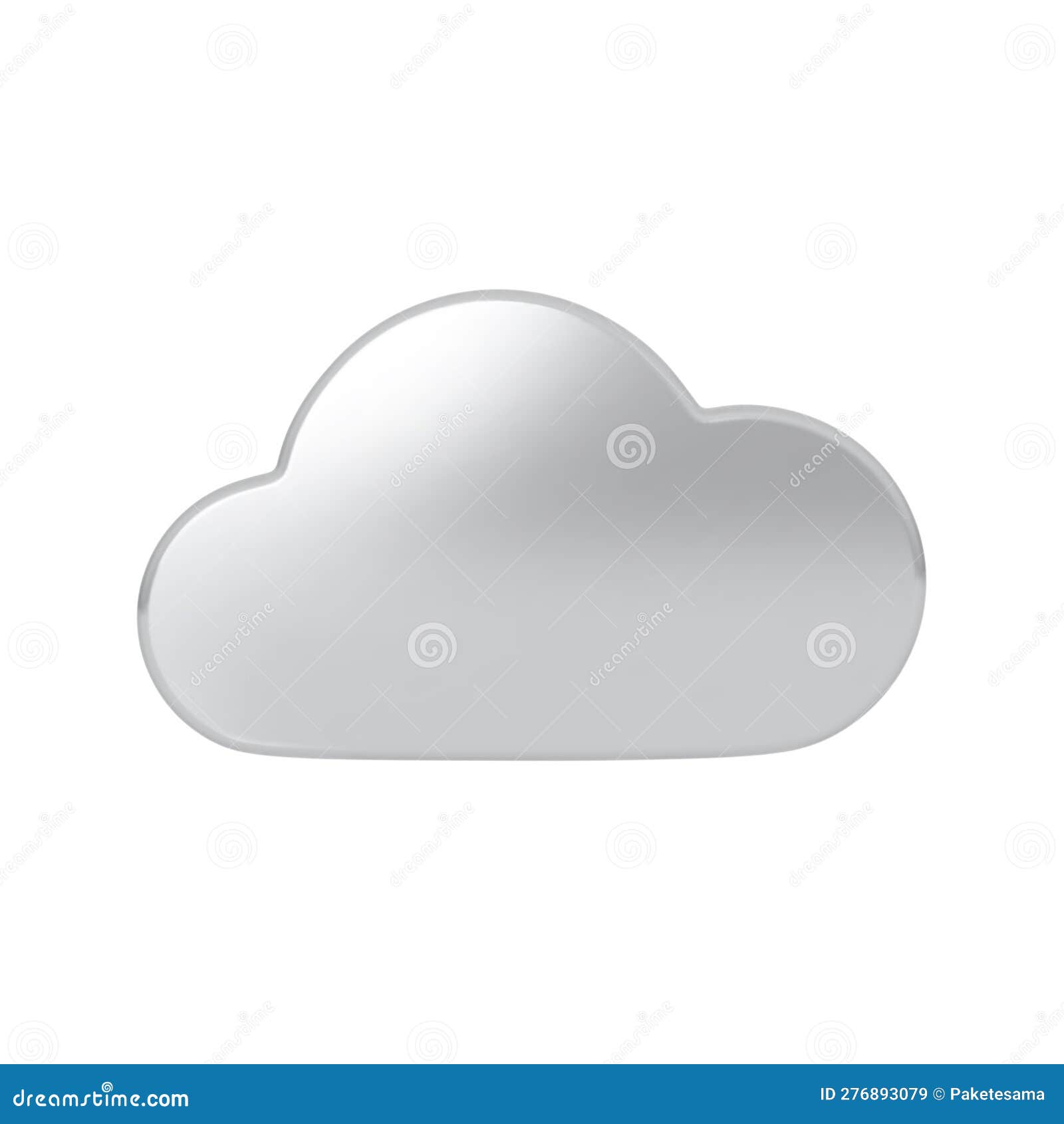 Silver Cloud Icon or Symbol with 3D Effect Stock Vector - Illustration ...