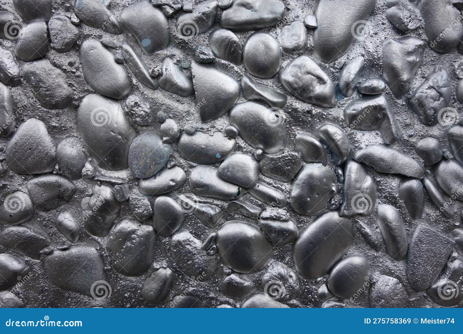 Silver coated stones stock image. Image of wall, stonewall - 275758369