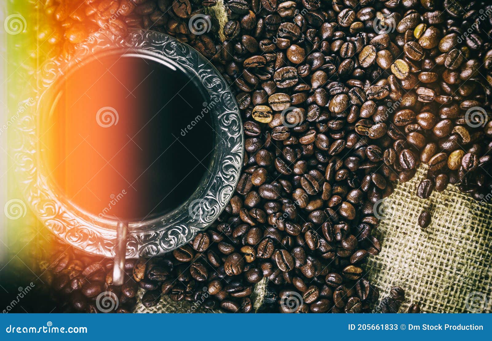 Silver coffee cup stock image. Image of closeup, breakfast - 205661833
