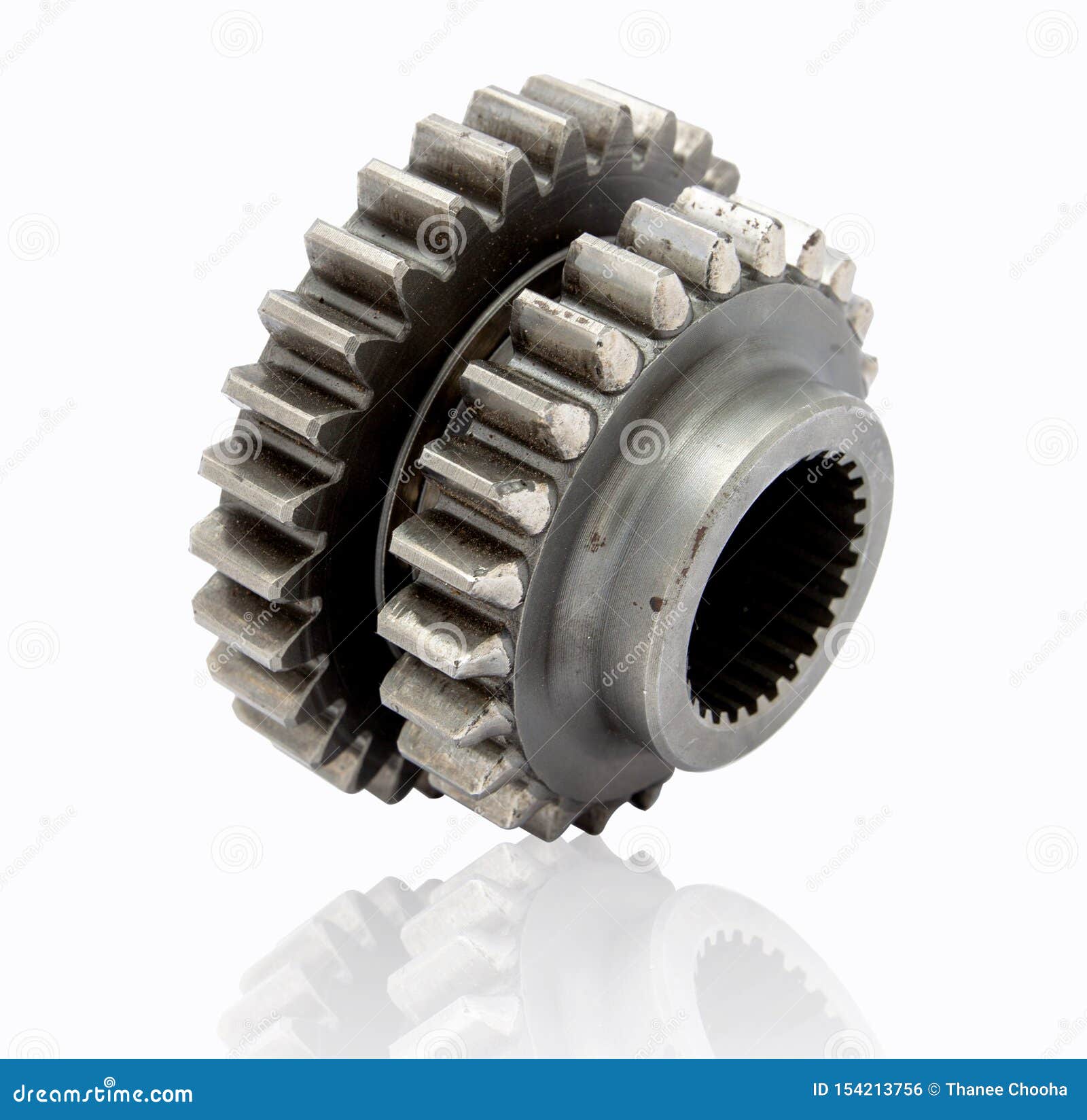 Silver Cog Isolated on White Background. File Contains with Clipping ...