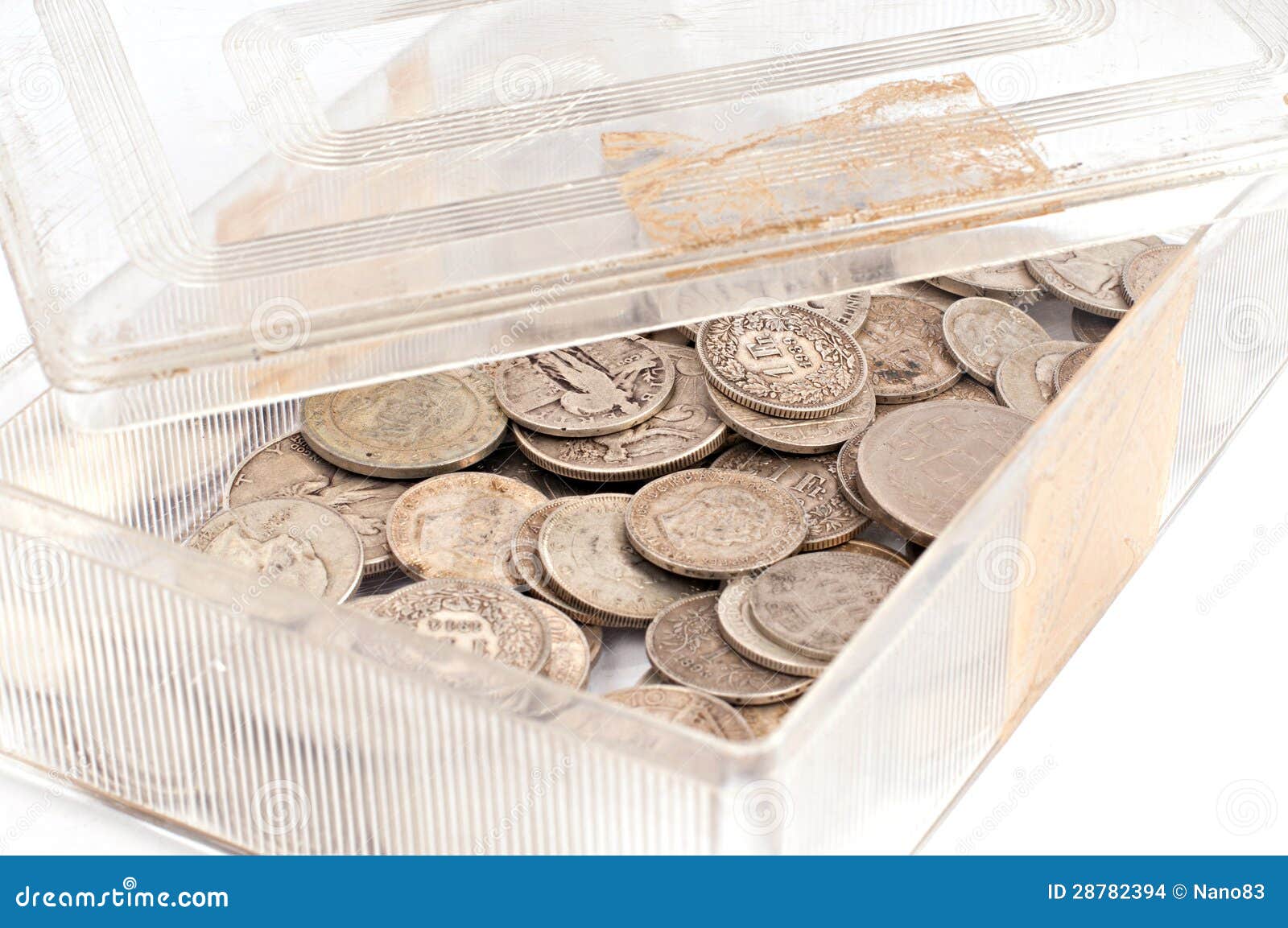 Silver coin box stock photo. Image of stack, bank, wealth - 28782394