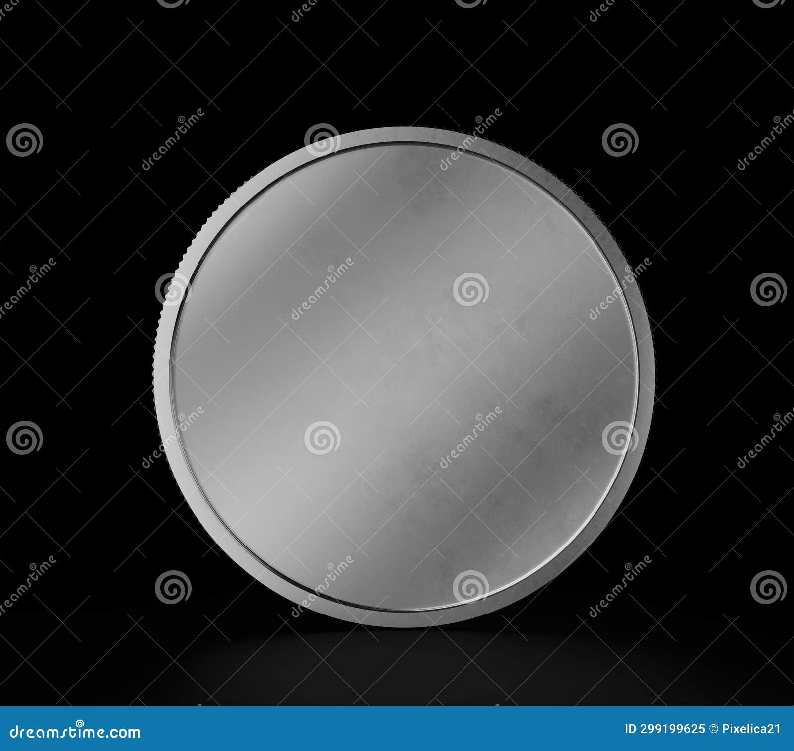 Silver Coin, Front View, Mockup Template, Banking Concept ...