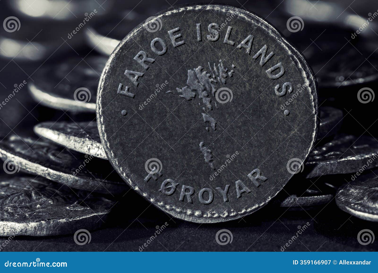Silver Coin with Map of Faroe Islands Stock Illustration - Illustration ...