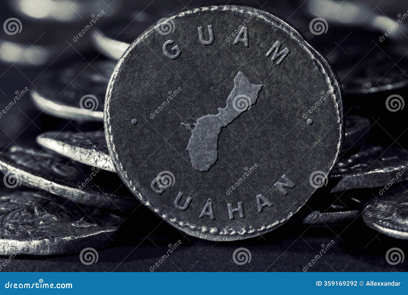 Guam Map Design With 3D Style. Blue Guam Map And National Flag. Simple ...
