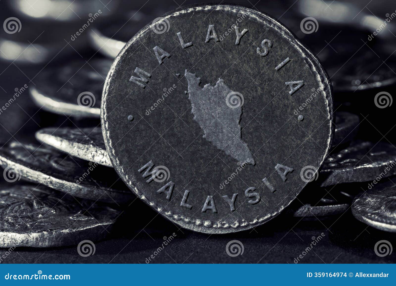 Silver Coin with Map of Malaysia Stock Illustration - Illustration of ...