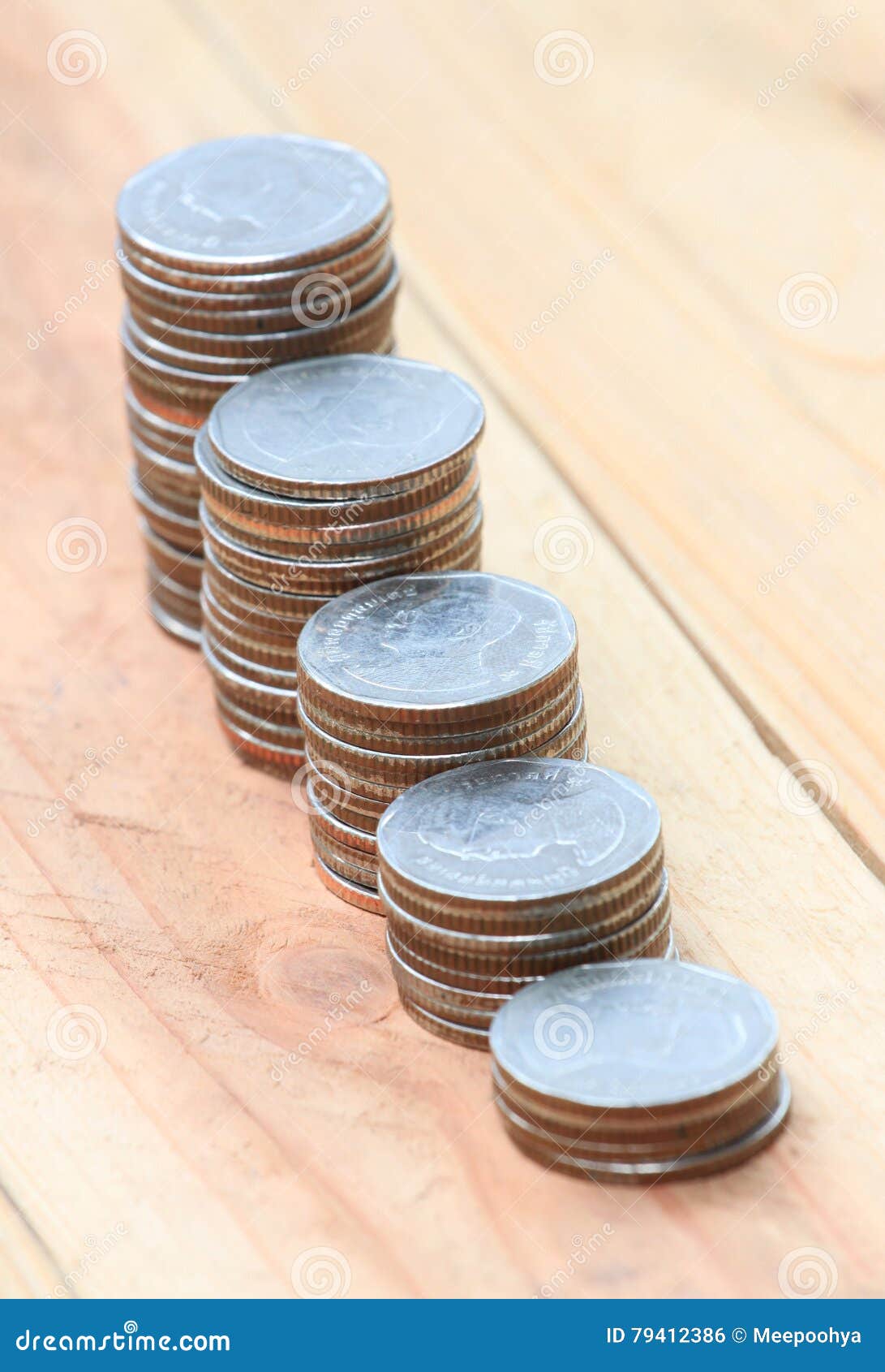 Silver coin stack. stock photo. Image of share, diagram - 79412386