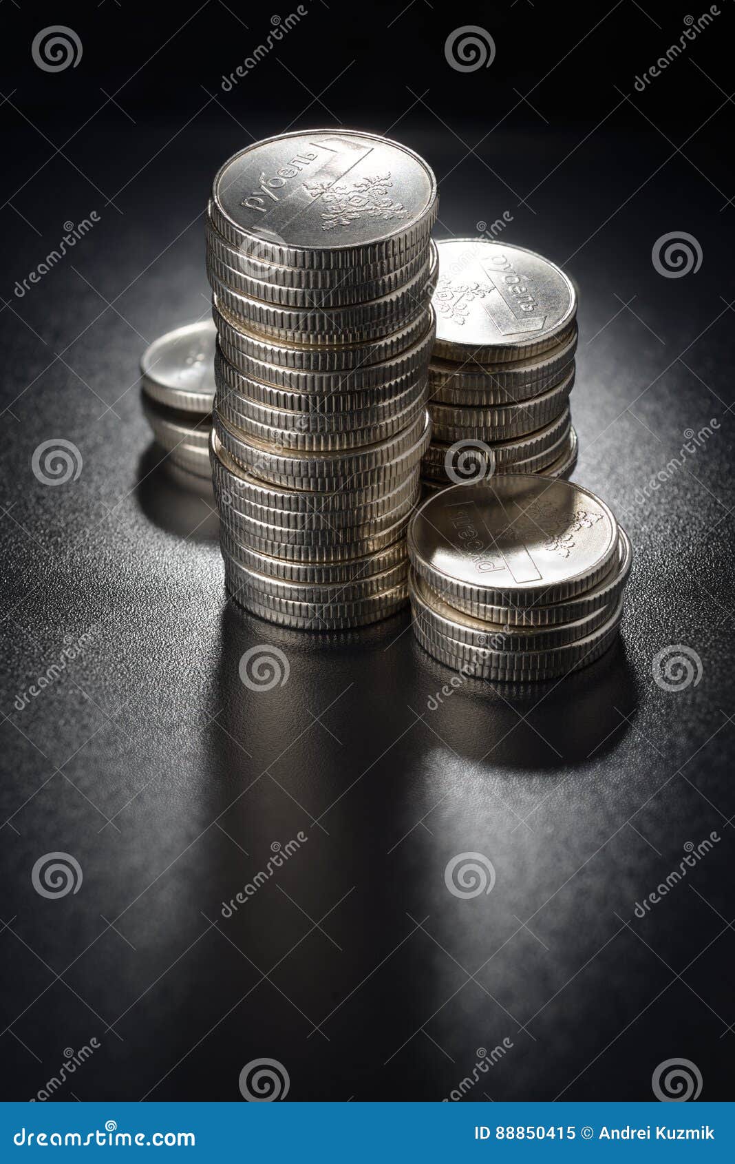 Silver coin stacks stock image. Image of business, concept - 88850415