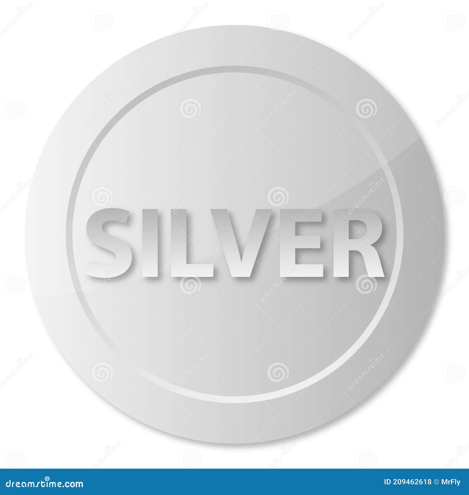 Silver Coin Isolated on White, Vector Illustration Stock Vector ...