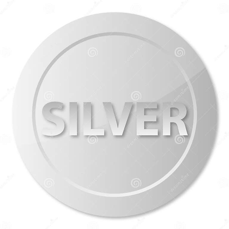 Silver Coin Isolated on White, Vector Illustration Stock Vector ...