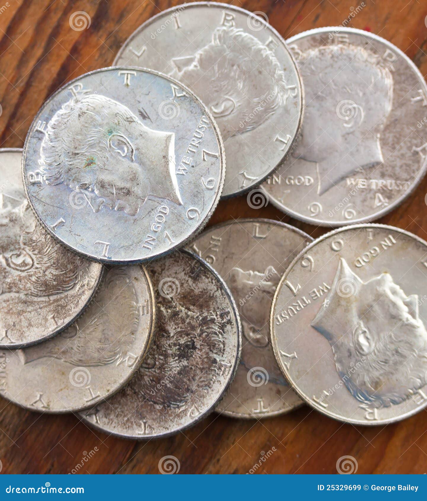 Silver Coins stock image. Image of coin, macro, money - 25329699