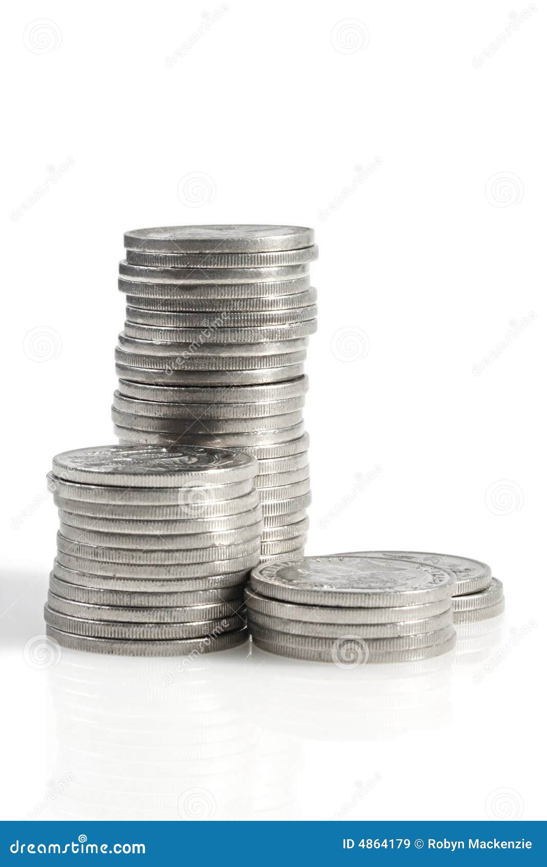 Silver Coins stock image. Image of isolated, pile, australian - 4864179