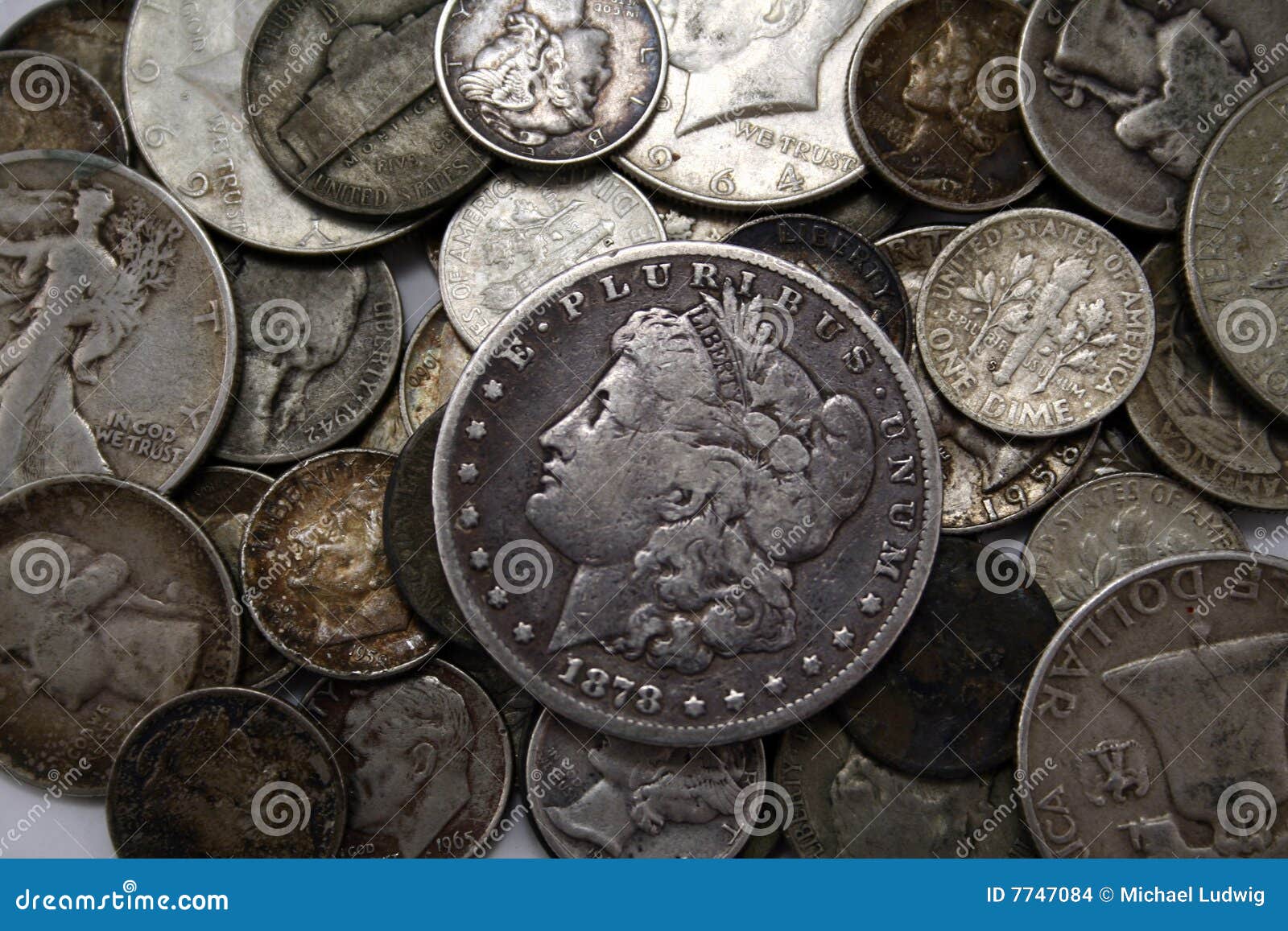Silver Coins stock photo. Image of bank, cents, currency - 7747084