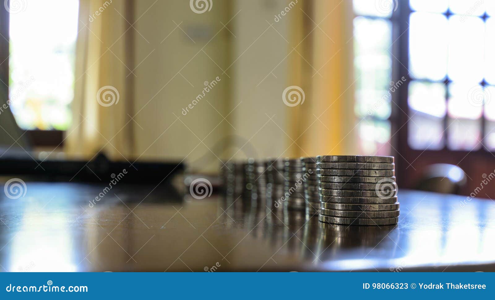 Silver coins in a row stock image. Image of earn, aligned - 98066323