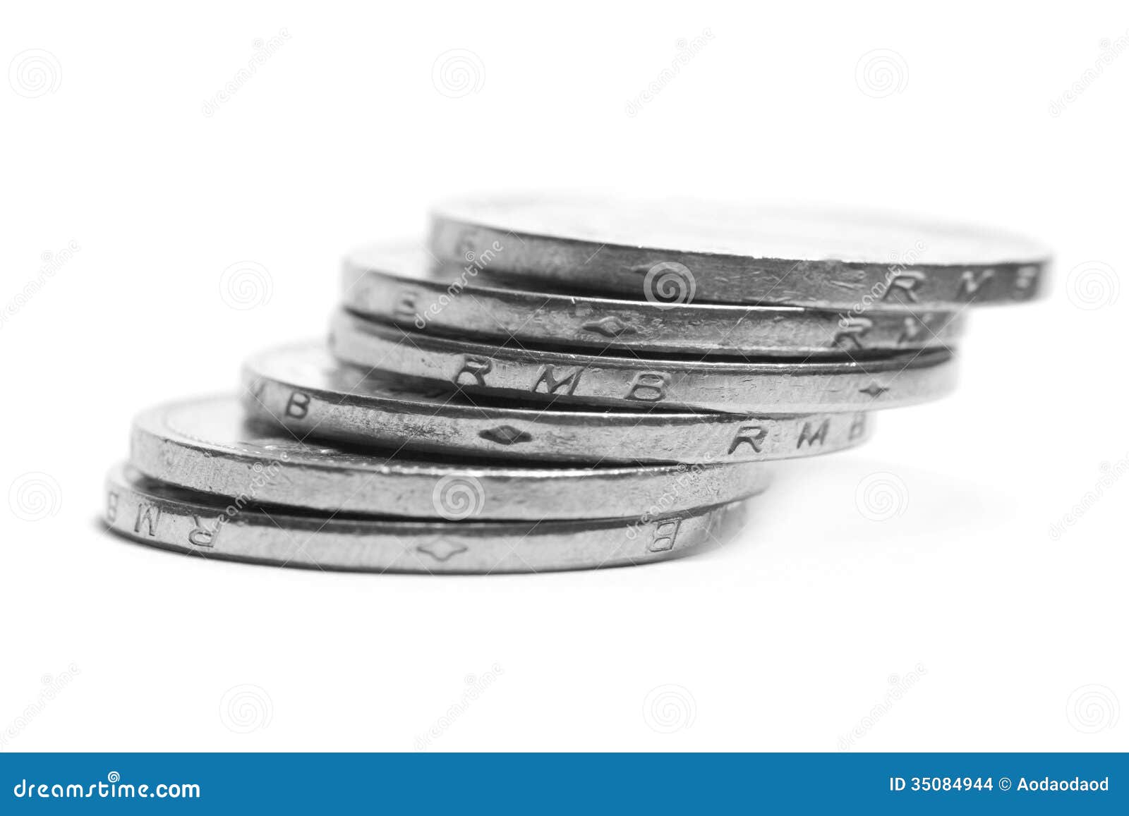 Silver coins stacked stock photo. Image of crisis, economics - 35084944