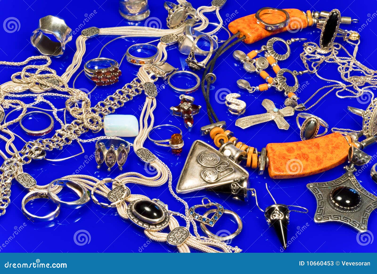 Silver collection stock image. Image of chain, ring, pendant - 10660453