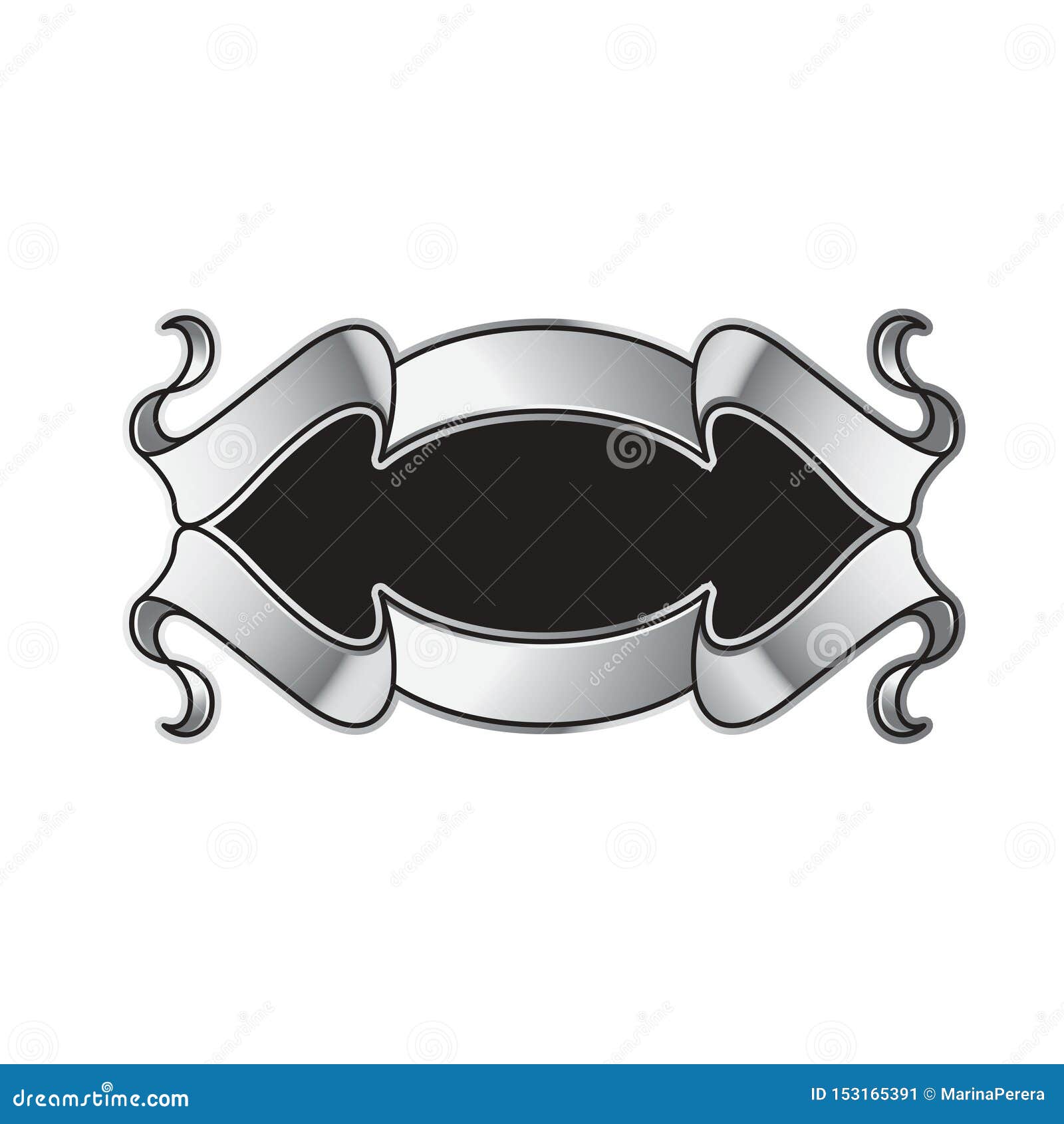 Silver Color Banner Vector Drawing Stock Vector - Illustration of ...