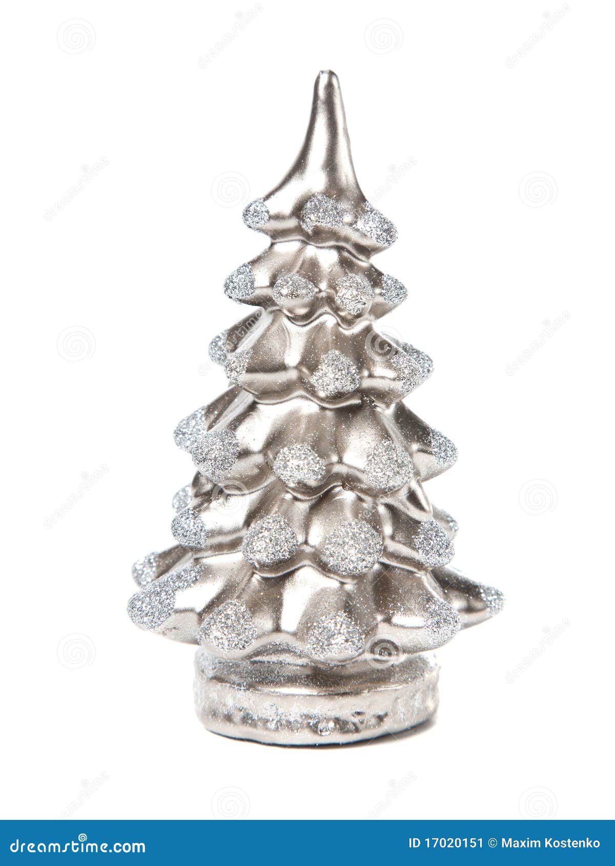 Silver Color Christmas-tree, Candle Stock Image - Image of isolated ...
