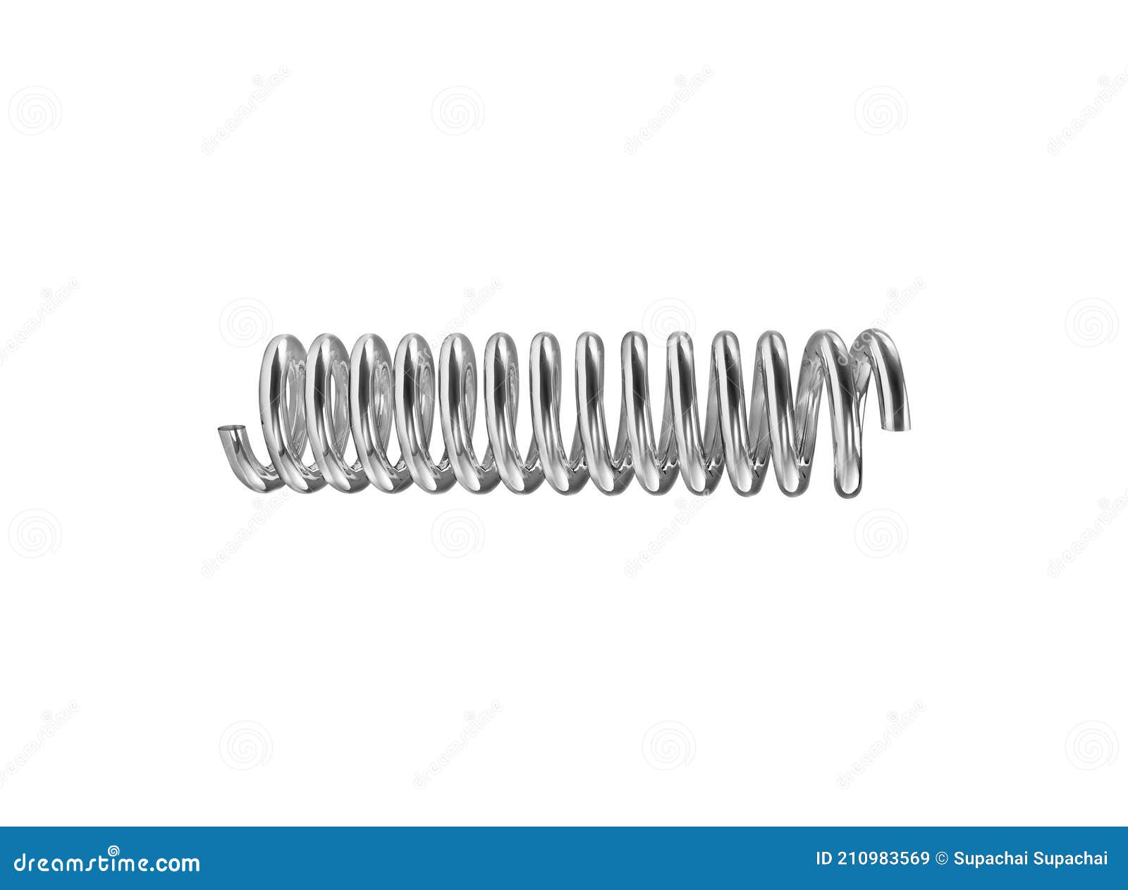 Silver Color Coil Spring Isolated Over White Background. 3D Render ...